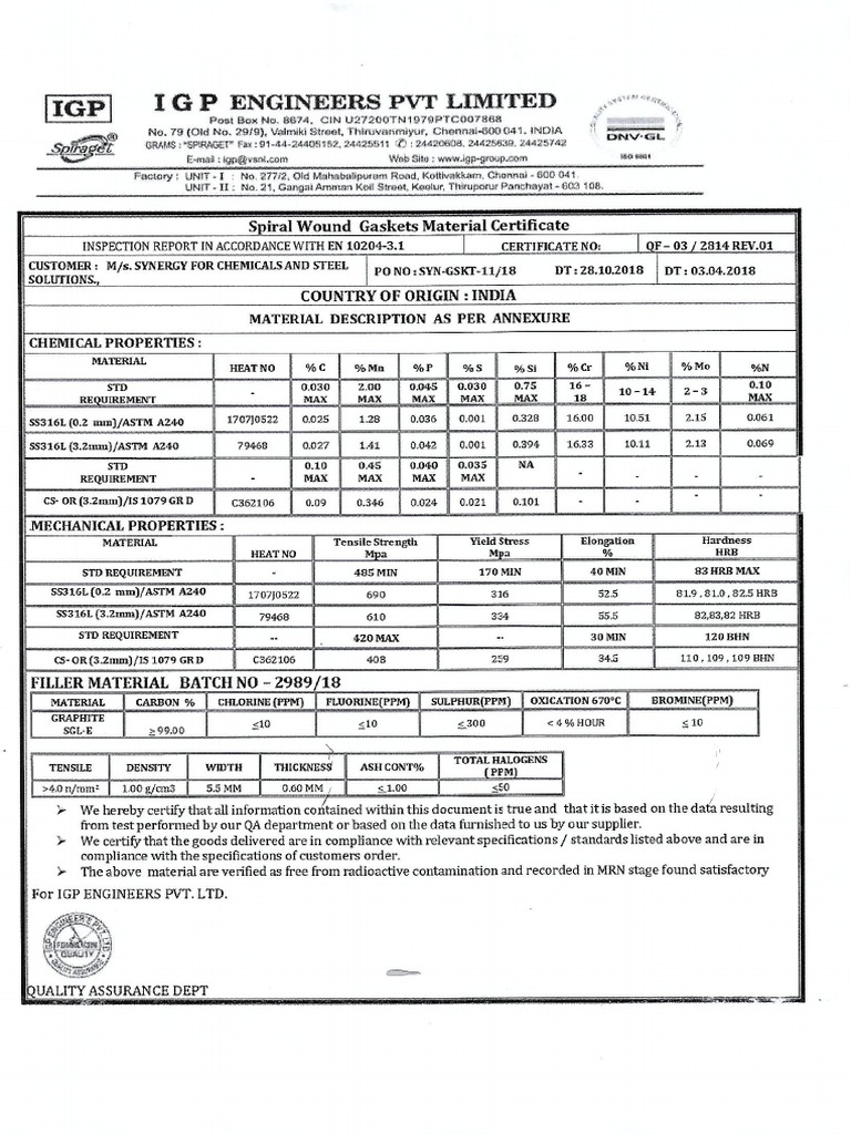 Igp Gasket | PDF