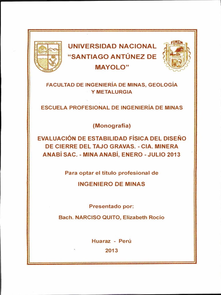 Narciso Quito, Elizabeth Rocio | PDF | Minería | Roca clástica