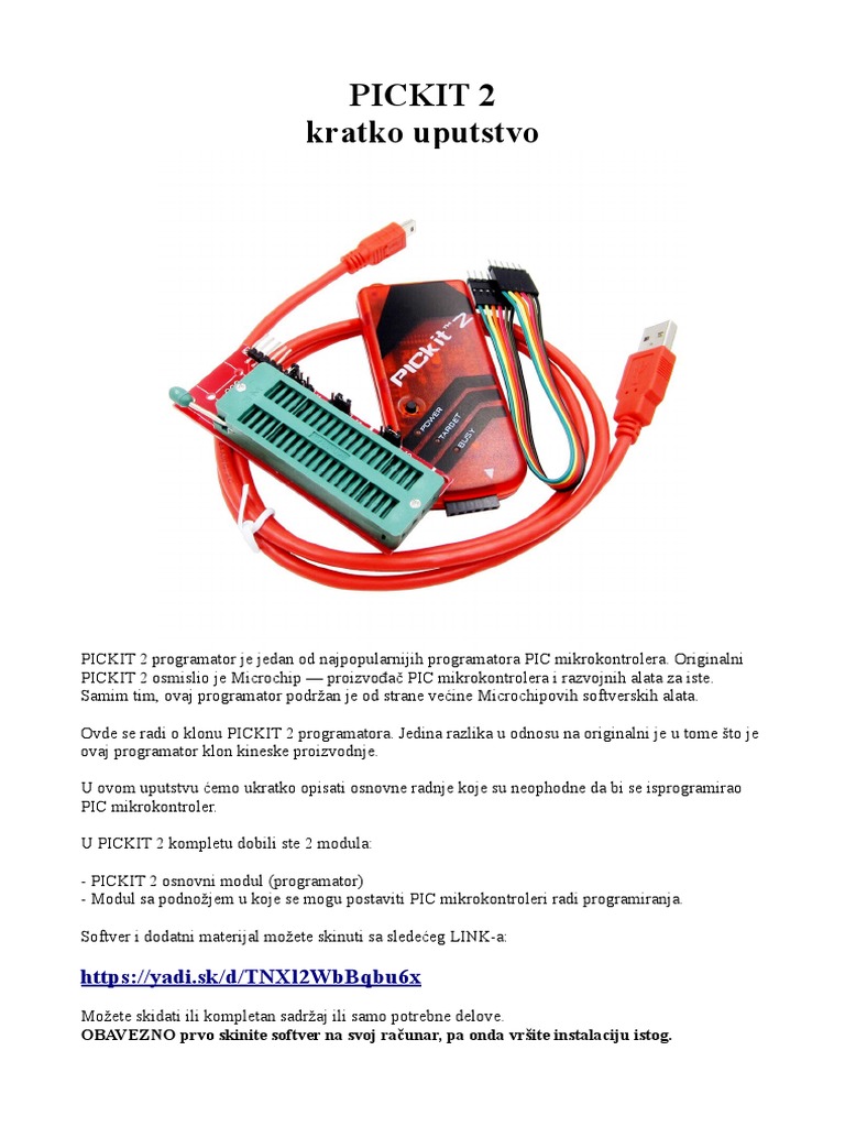 PICKIT2 - Kratko Uputstvo | PDF