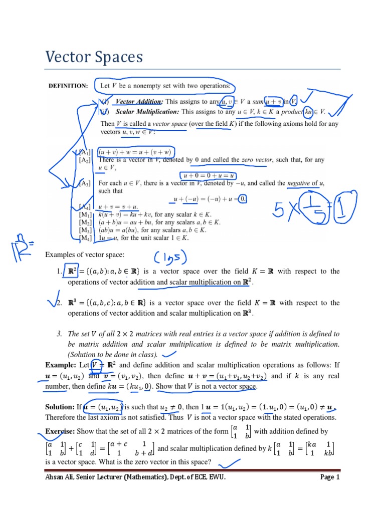 Lecture 4 - LA | PDF | Vector Space | Linear Subspace