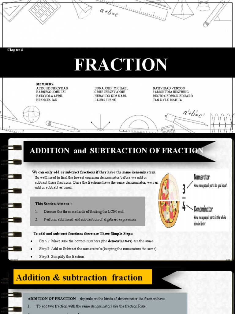 Fraction: Members | PDF | Division (Mathematics) | Discrete Mathematics
