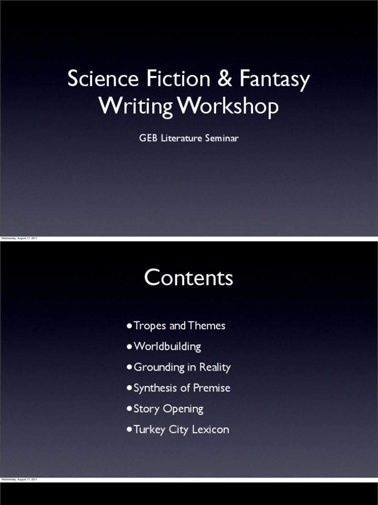 Science Fiction & Fantasy Writing Workshop: GEB Literature Seminar ...