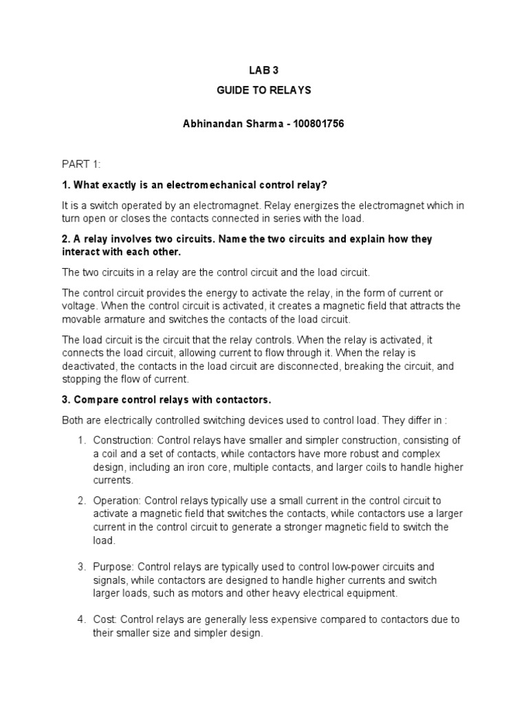 Guide To Relays Pdf Relay Switch