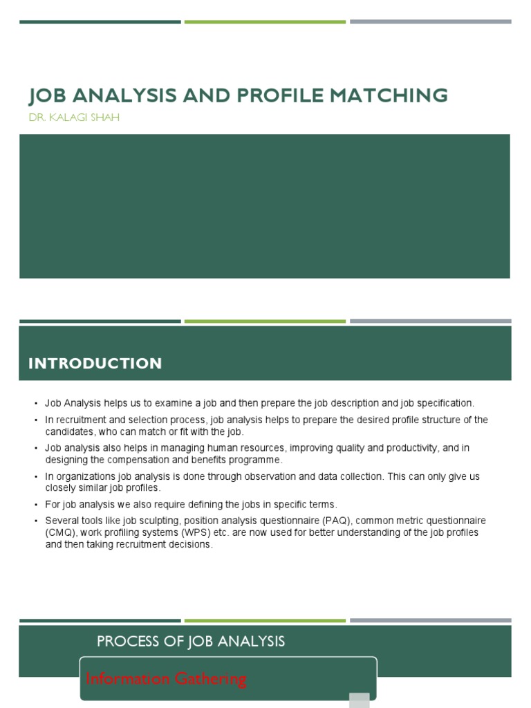 Job Analysis and Profile Matching | PDF | Emotional Intelligence ...