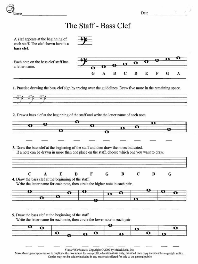 Bass Clef - 2 Pages | PDF