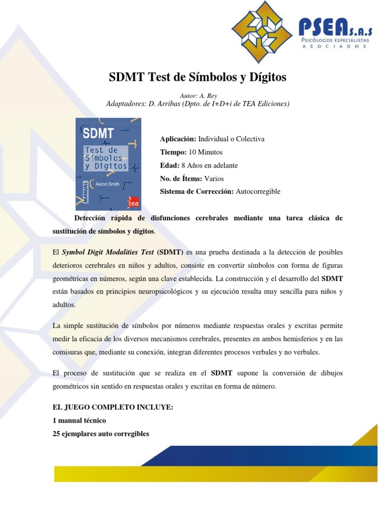 SDMT.-Test-de-Simbolos-y-Digitos | PDF
