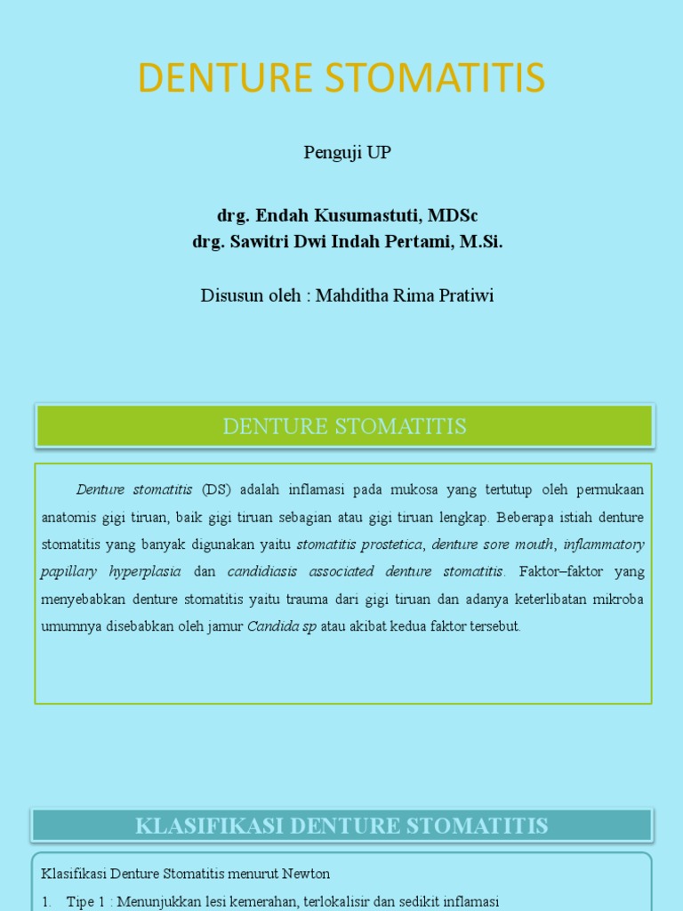 Mahditha Rima - Denture Stomatitis | PDF
