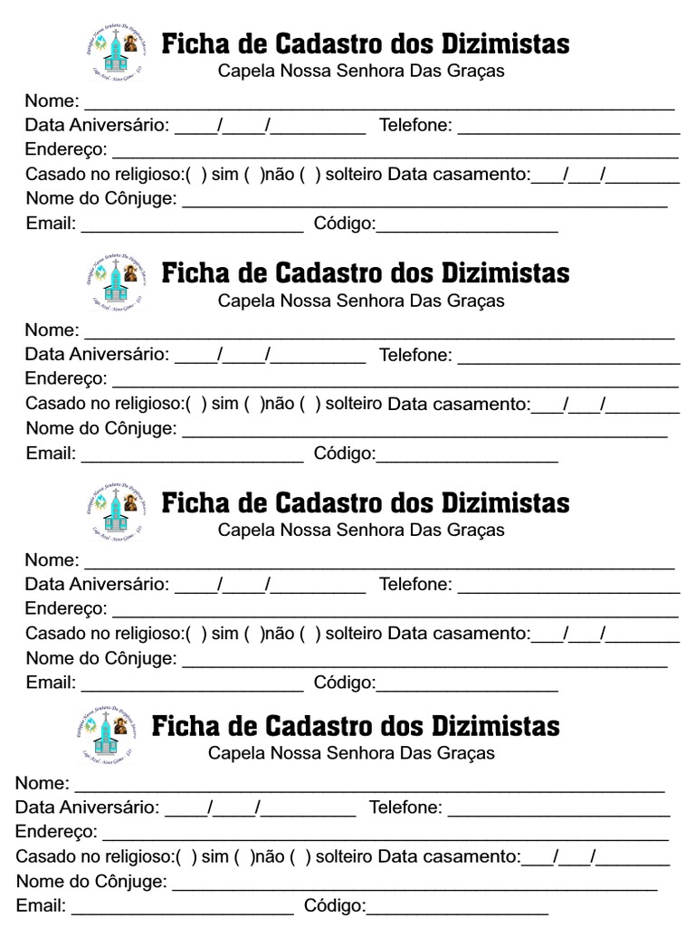 Ficha Do Dizimo | PDF | Casamento