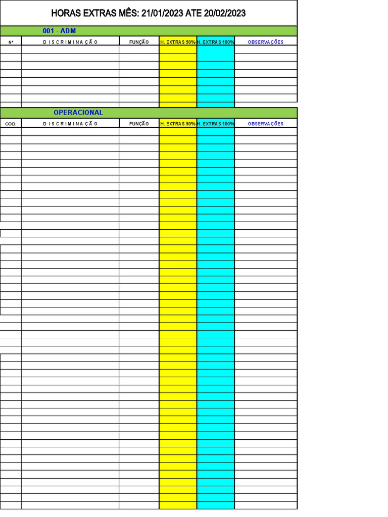 Relatório Horas Extras .. | PDF