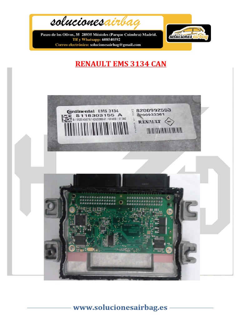 Pinout y Herramientas EMS 3134 Renault | PDF | Informática