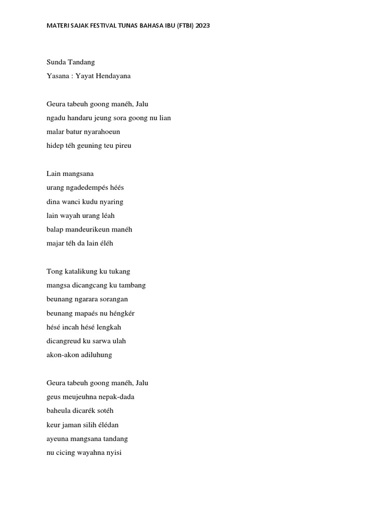 Materi Sajak Festival Tunas Bahasa Ibu (Ftbi) 2023 - 230201 - 142310 ...