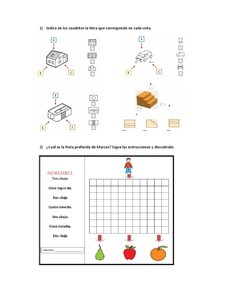 Ficha De Orientación Espacial 5 Primaria Mates Pdf