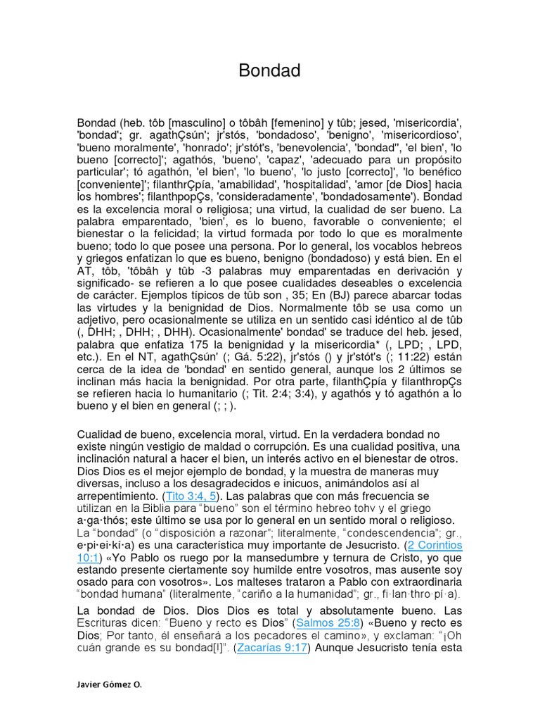 Significado Bíblico de la Bondad | PDF | Pecado | Salmos