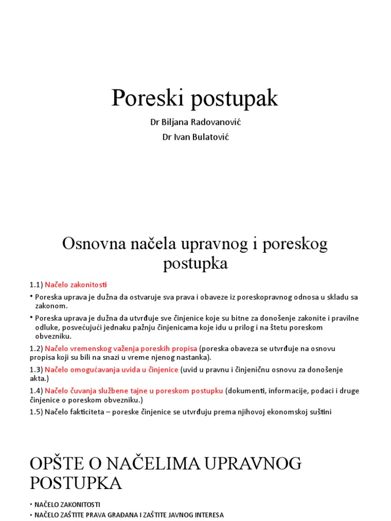 Poreski Postupak | PDF