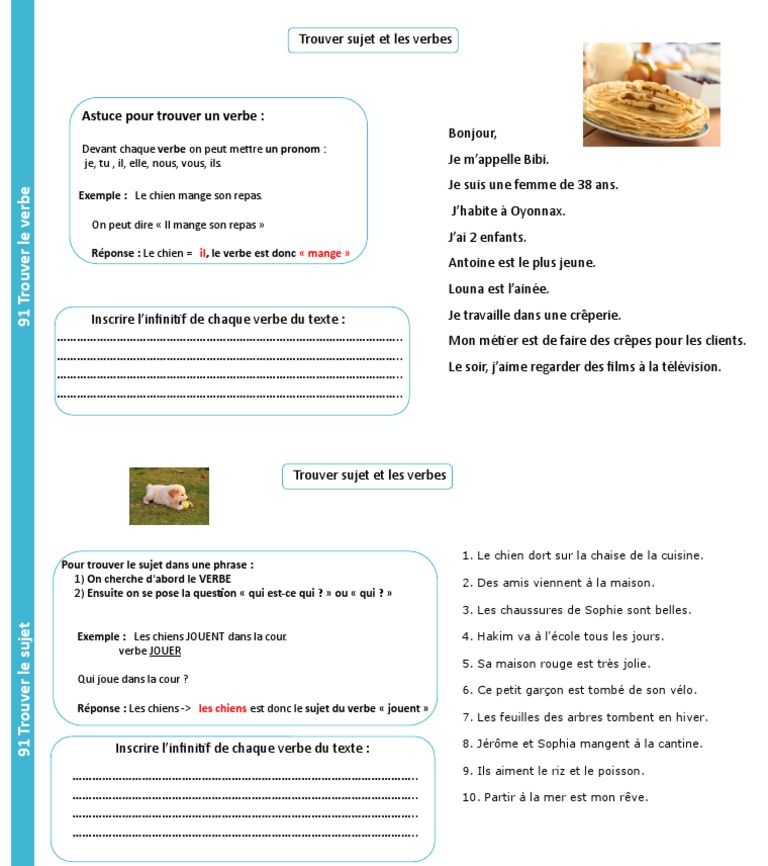 Identifier Sujets et Verbes Facilement | PDF | Sujet (Grammaire ...