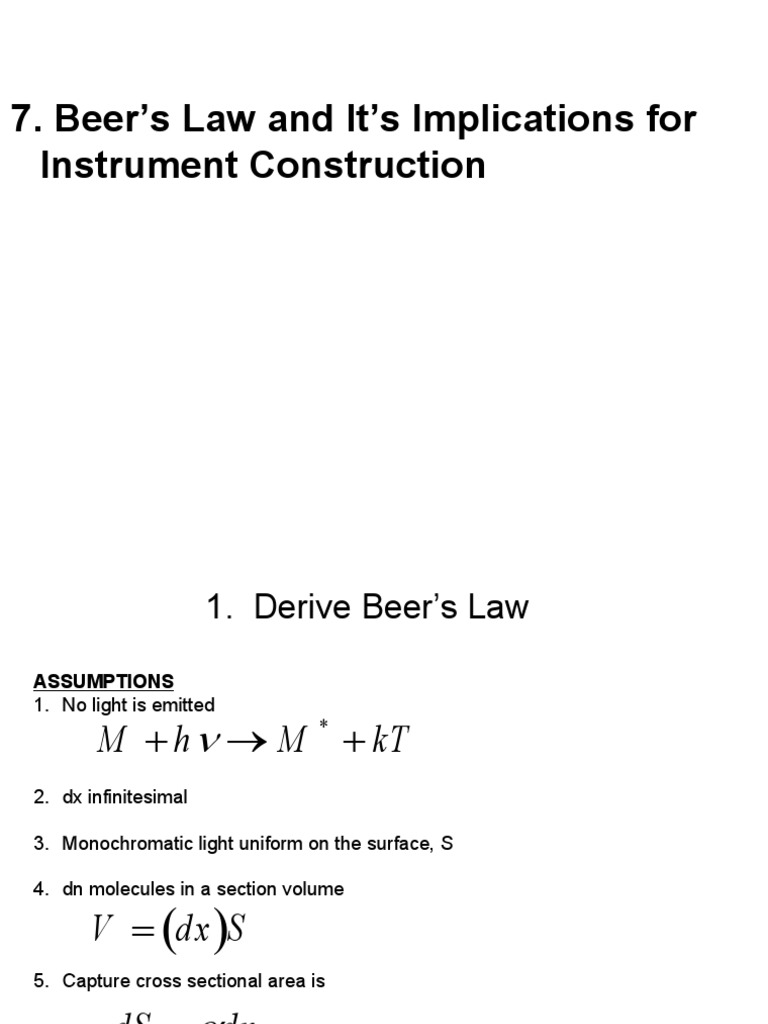Beer's Law and It's Implications | PDF | Optics | Electromagnetic Radiation