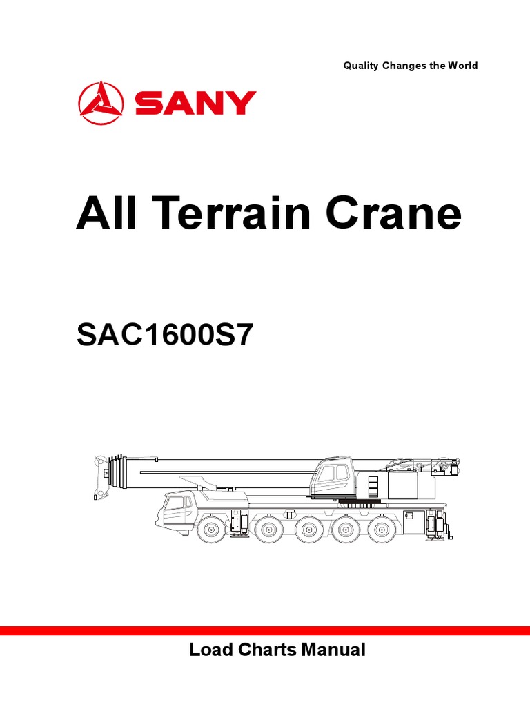 QZJ100000540 SAC1600S7 Load Charts Manual | PDF | Crane (Machine) | Wound