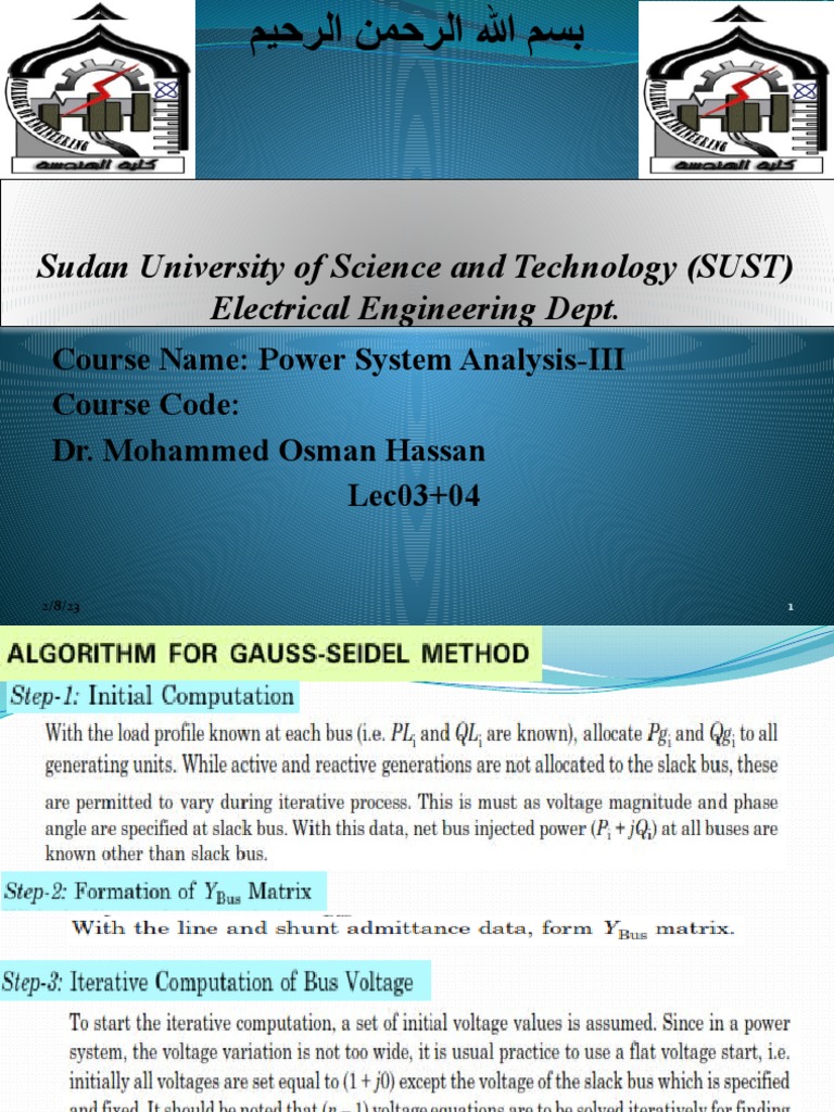 SUST Electrical Engineering Power Systems Lecture on Fault Analysis | PDF