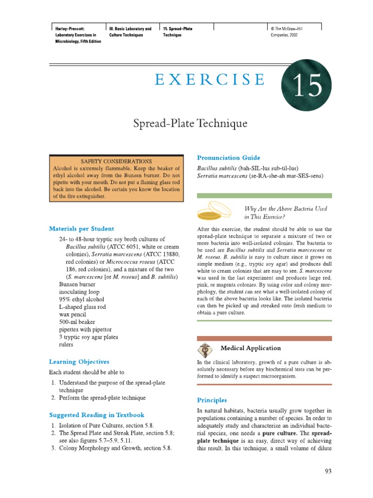 Practical - Spread Plate Technique | PDF
