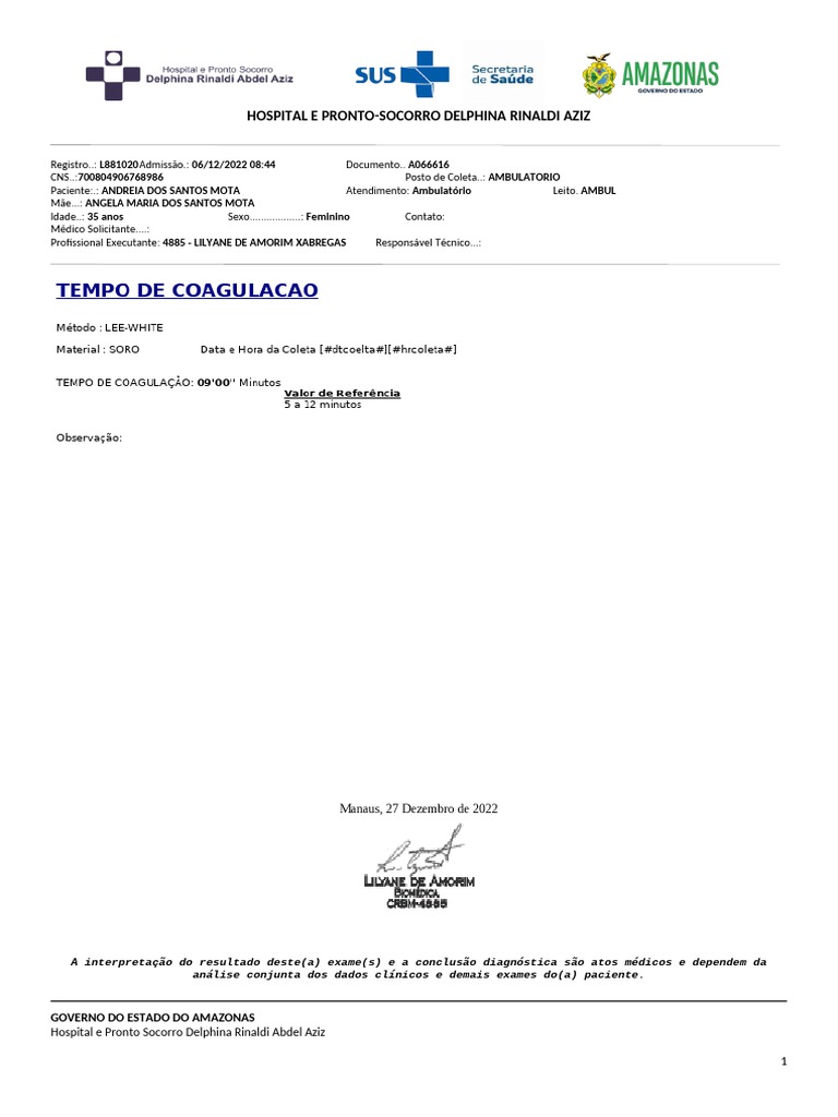 Resultado de Exames | PDF