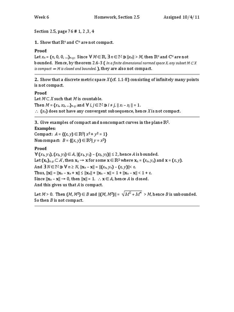 Week6HW2 5 | PDF | Compact Space | Mathematics