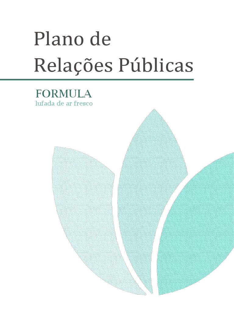 Plano de RP - Formula | PDF | Qualidade (negócios) | Comunicação