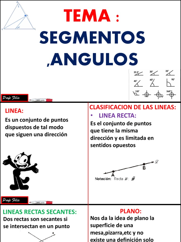 SEGMENTOS Y ANGULOS | PDF | Línea (geometría) | Ángulo
