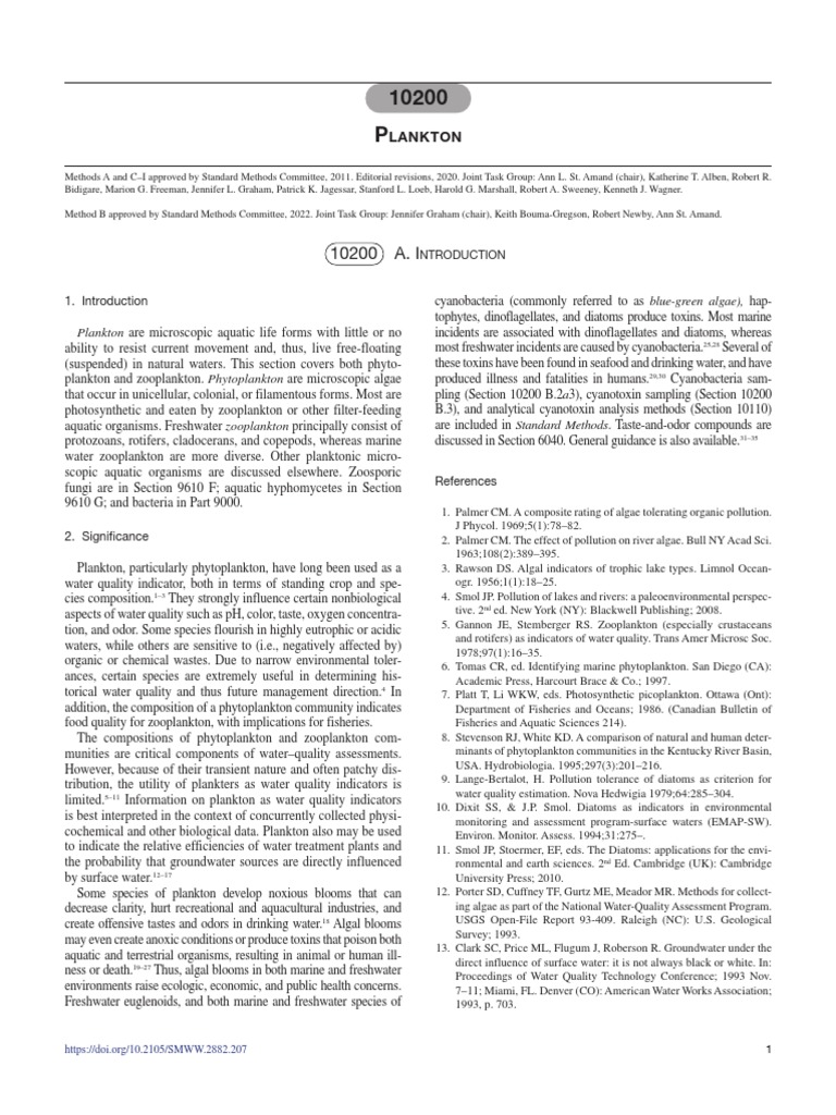 SMWW 10200 | PDF | Plankton | Phytoplankton