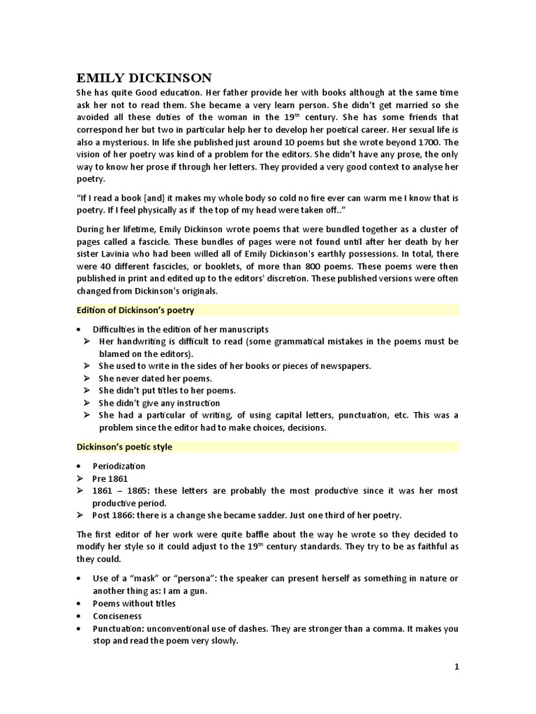 Emily Dickinson | PDF | Emily Dickinson | Poetry