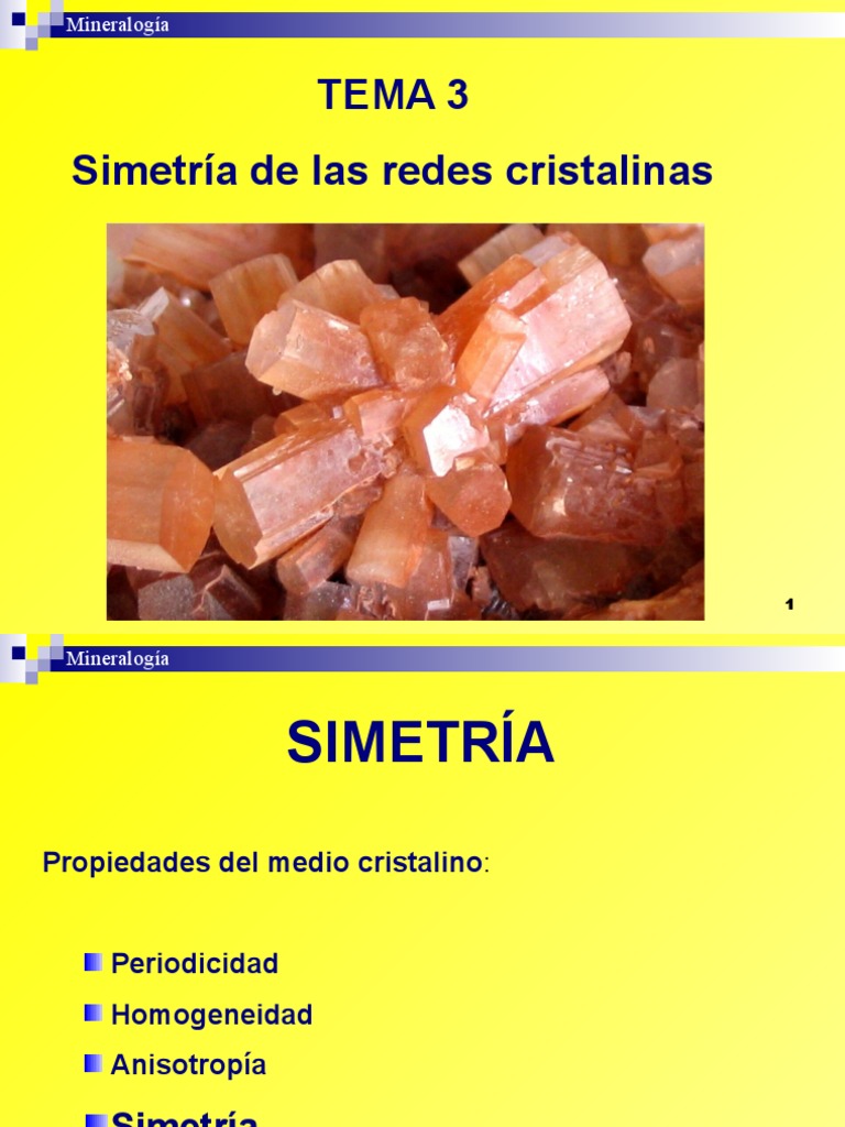 Tema 3 Simetría de Las Redes Cristalinas | PDF | Rotación | Simetría