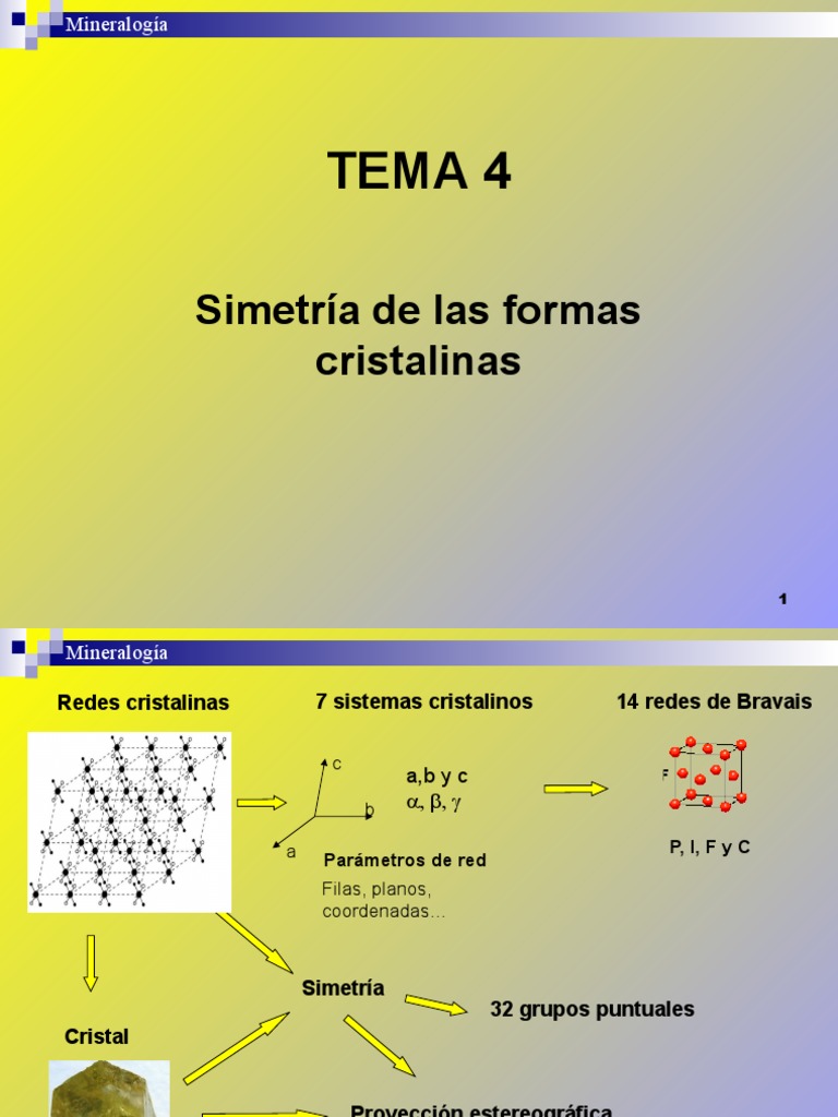 TEMA 4 SIMETRÍA DE LAS FORMAS CRISTALINAS | PDF | Rotación | Mineralogía