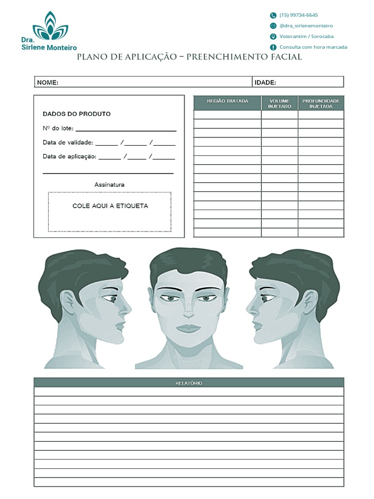 Plano de Aplicação Preenchimento Facial | PDF