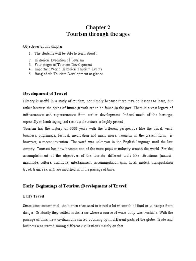 Chapter 2 Tourism Through Ages | PDF | Tourism | Transport