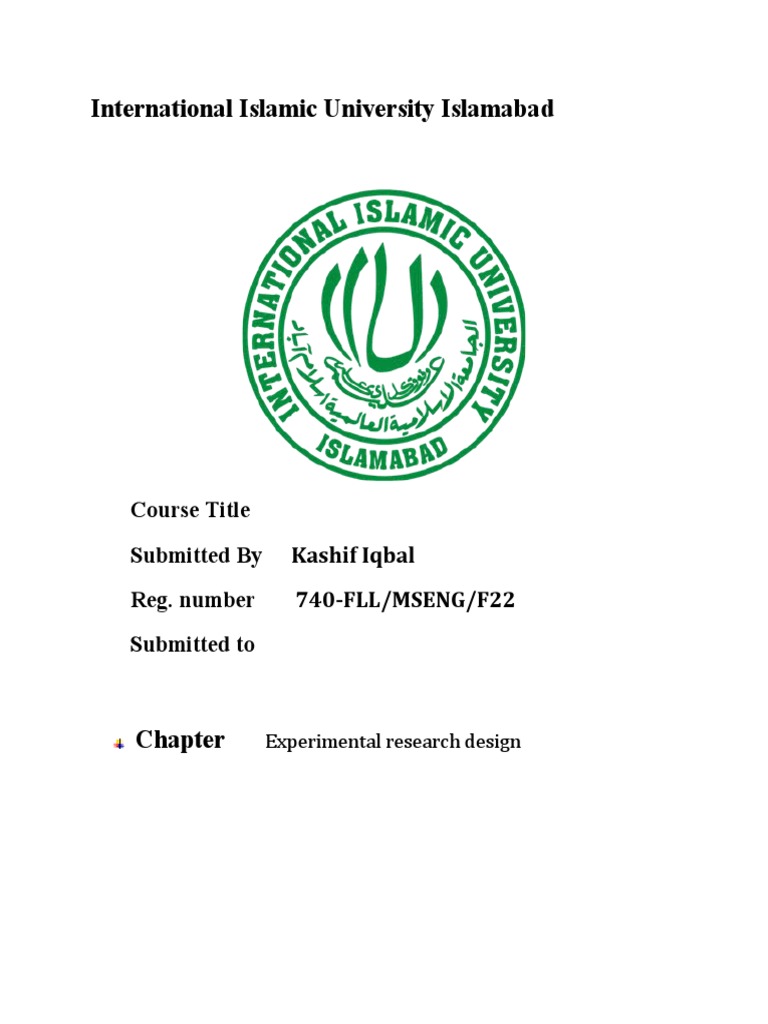 International Islamic University Islamabad TITLE PAGE For Assignments ...
