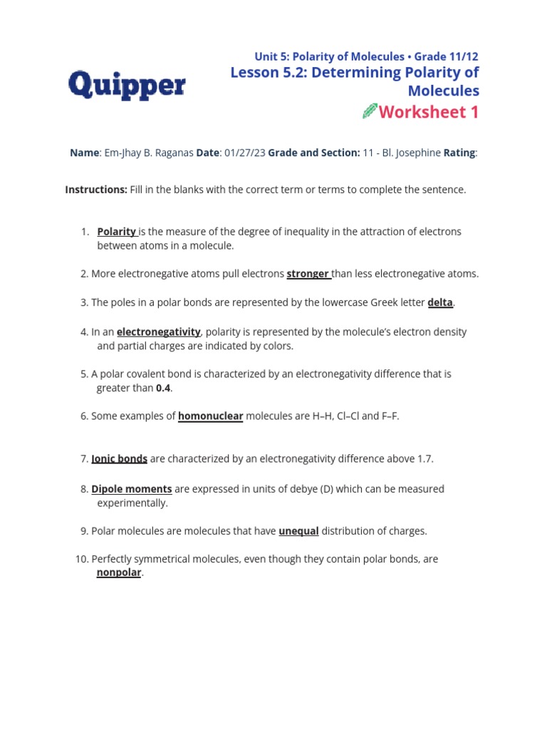 Raganas Worksheet#1 | PDF