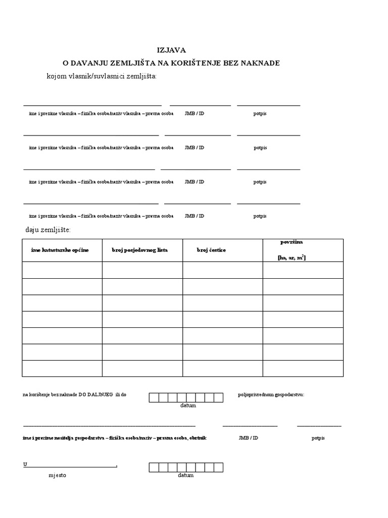43 Izjava Gazdinstva | PDF