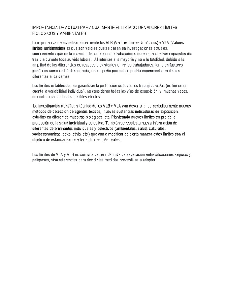 Importancia Vla VLB | PDF