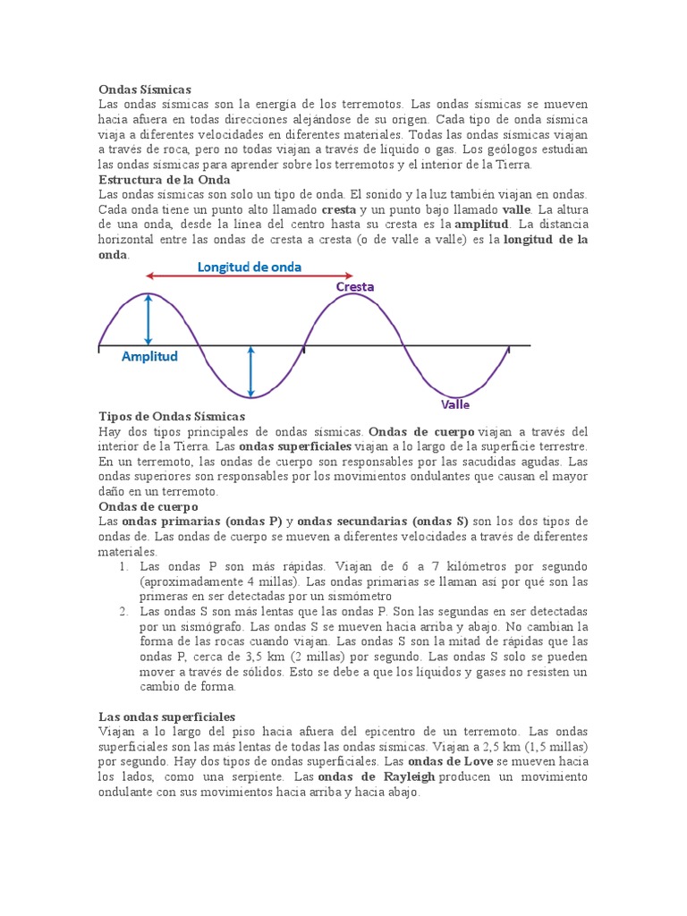 Tipos y características de ondas sísmicas | PDF