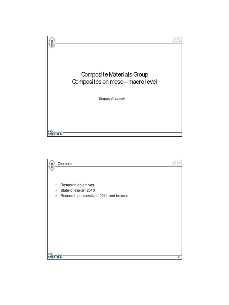 Composite Materials Group Composites On Meso - Macro Level: Stepan V ...