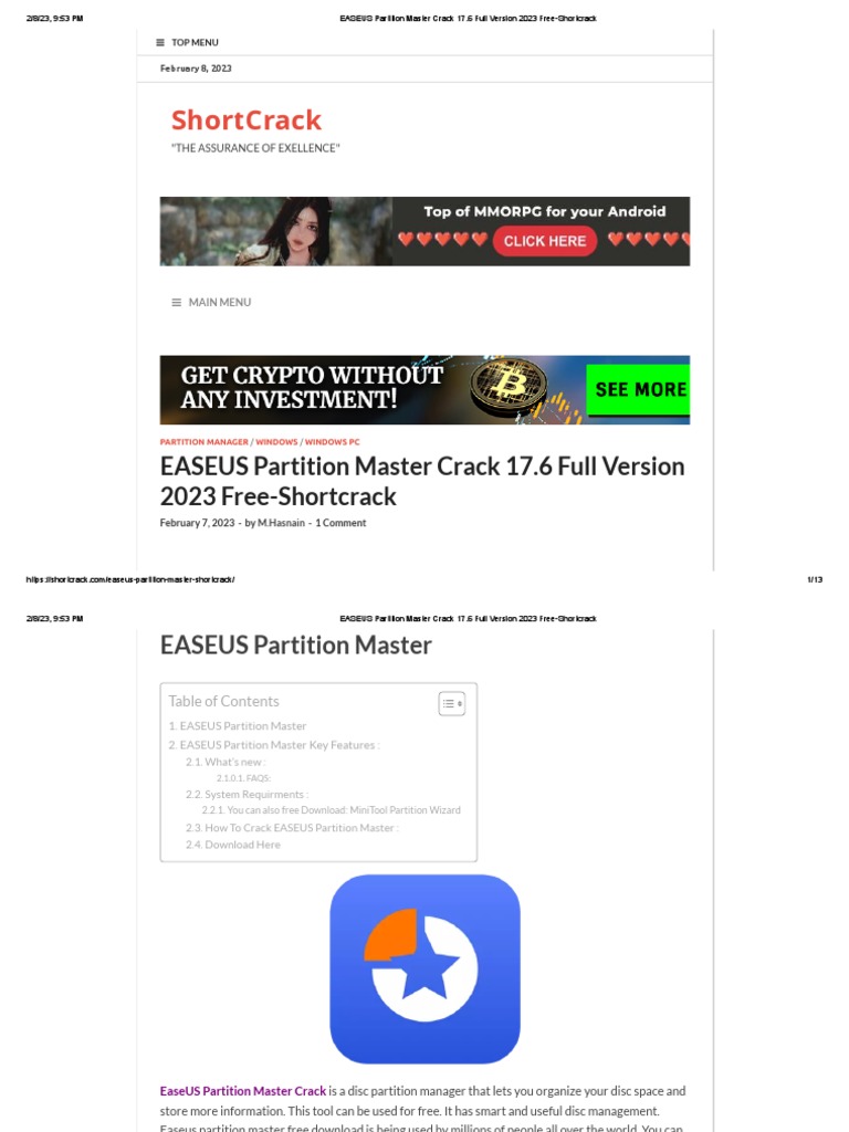 EaseUS Partition Master Crack 2023 Guide | PDF | Hard Disk Drive ...