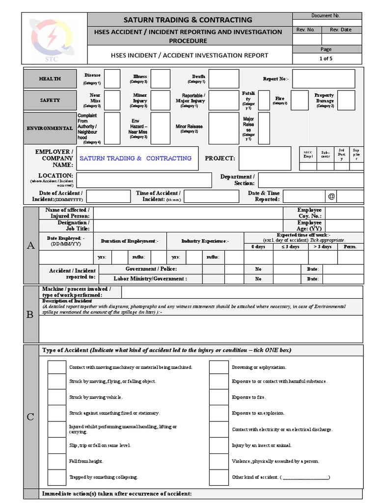 016 Hse Incident Accident Investigation Report | PDF