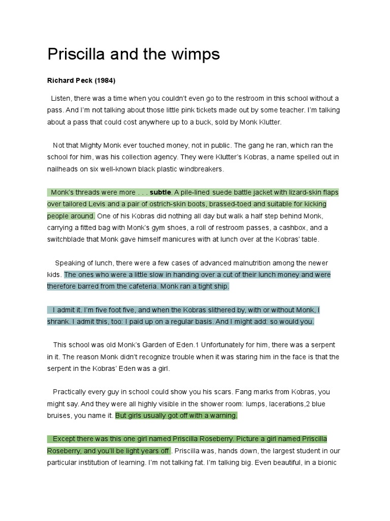 Priscilla and The Wimps | PDF