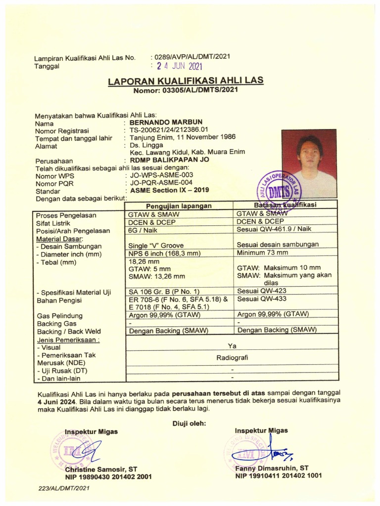 Welder (GTAW+SMAW) | PDF