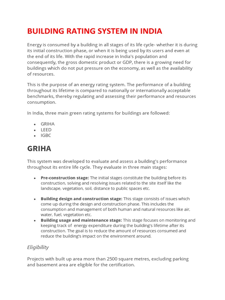 Buildingratingsystem | PDF | Green Building | Efficient Energy Use