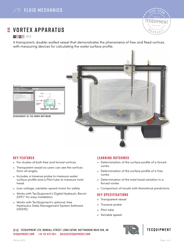 H13 Vortex Datasheet 0822 | PDF | Vortices | Applied And ...