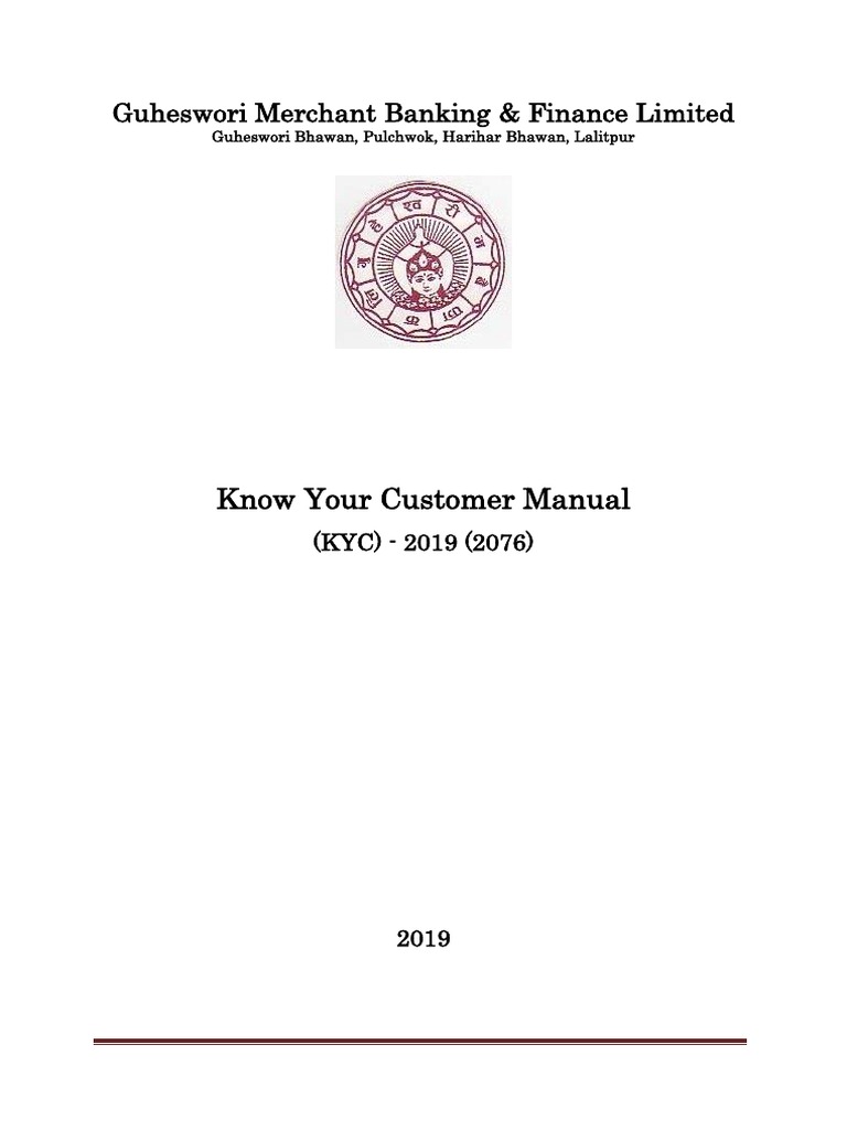 KYC Manual GMBF - PDF | Download Free PDF | Money Laundering | Identity ...