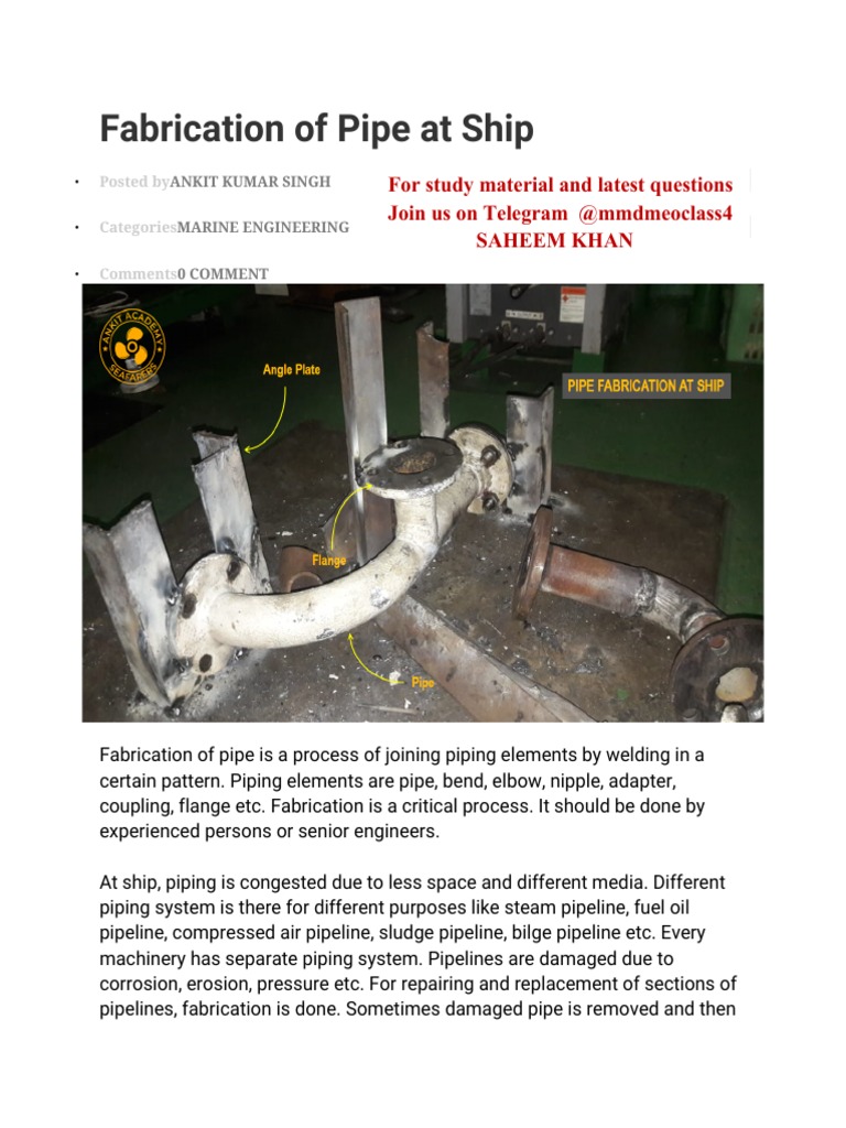 Fabrication of Pipe at Ship | PDF | Art | Technology & Engineering
