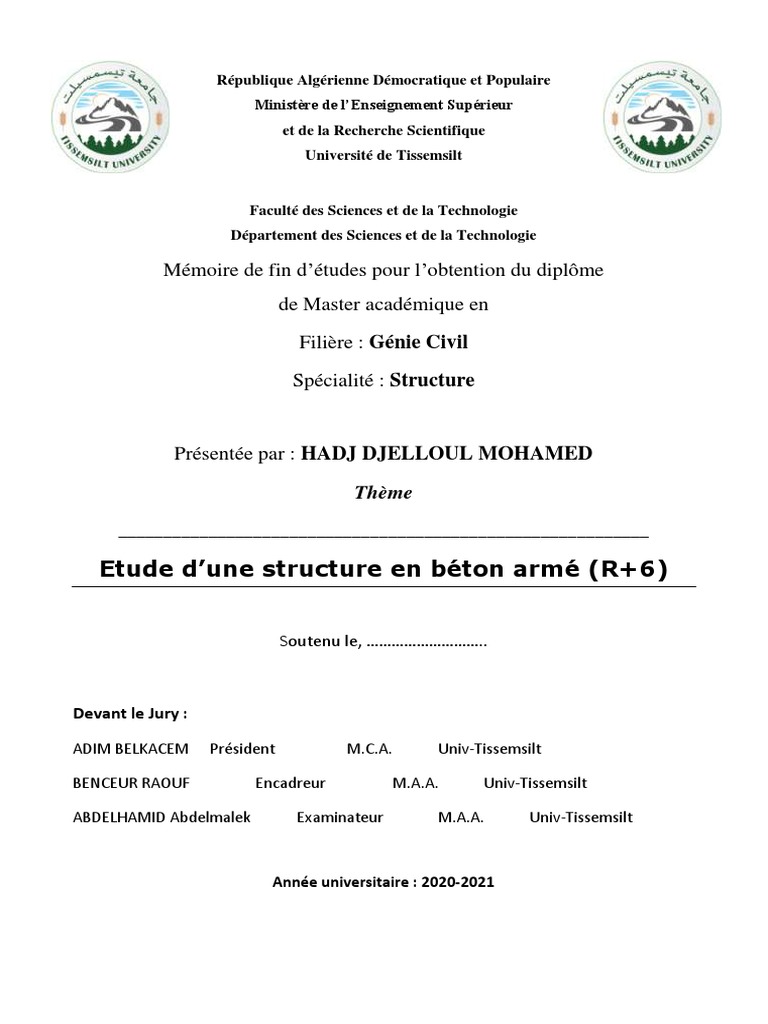 Étude Sismique d'un Bâtiment R+6 | PDF | Résistance des matériaux | Béton