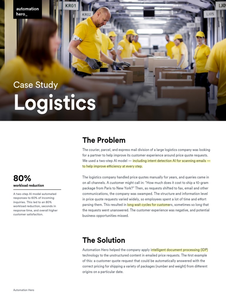 Logistics Case Study | PDF | Automation | Artificial Intelligence