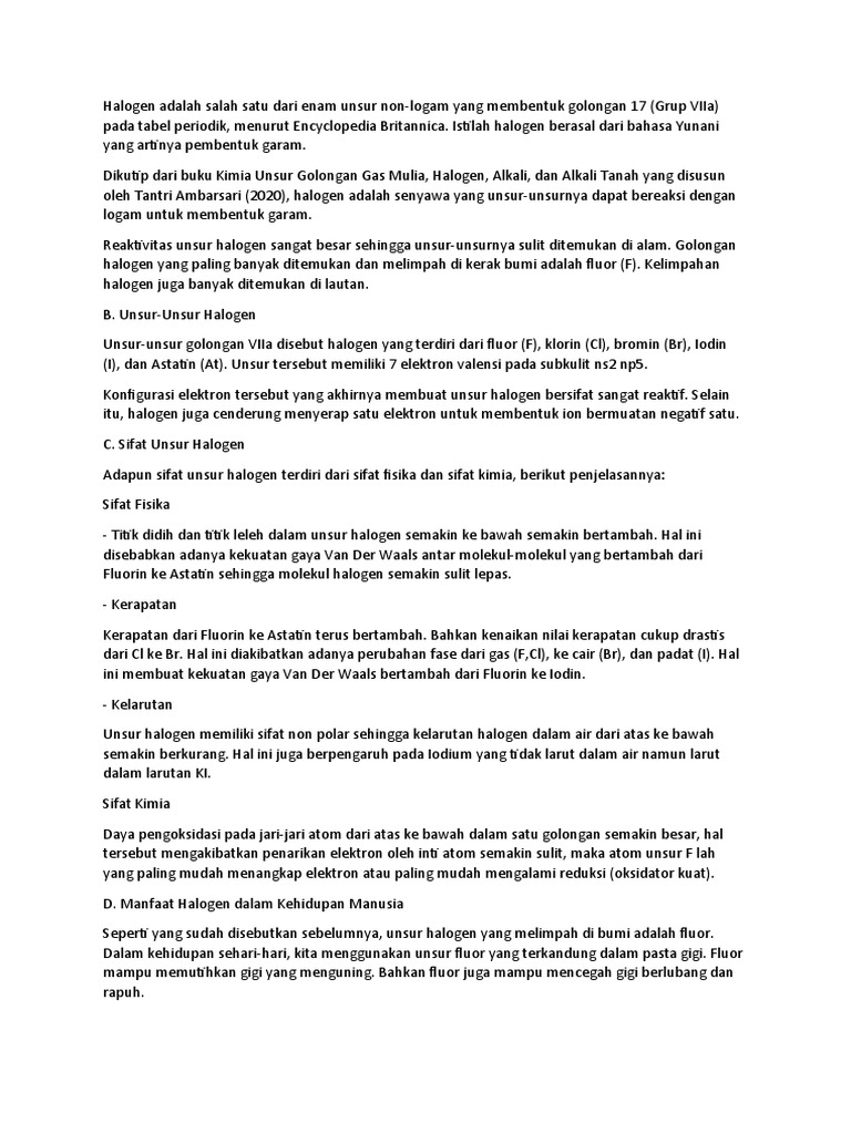 Halogen | PDF | Sains & Matematika